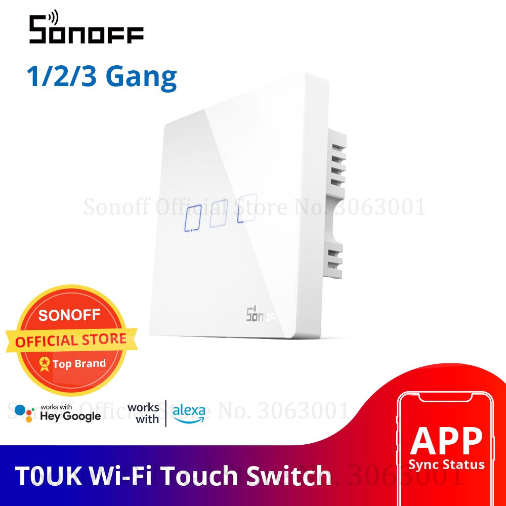 SONOFF T0UK TX Smart Wifi White wall touch switch with Smart Home edge ...