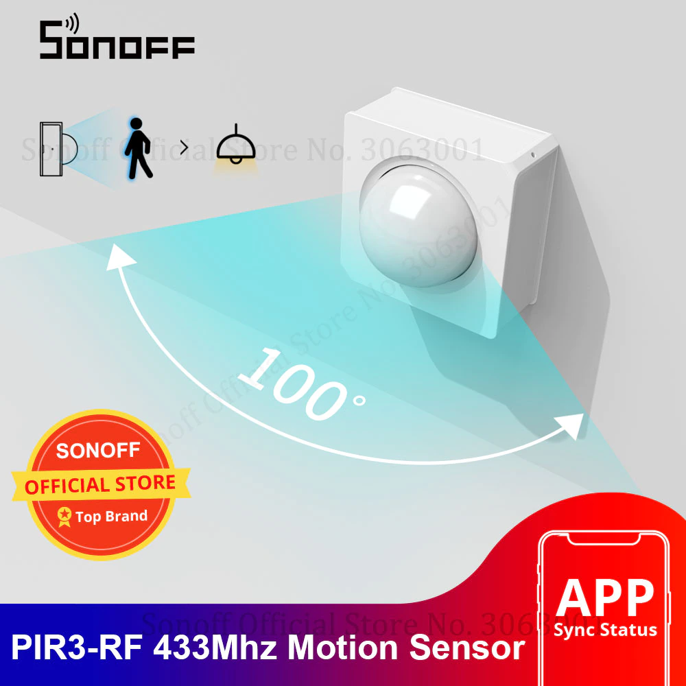SONOFF PIR3-RF - 433MHZ RF PIR Motion Sensor - Sonoff India