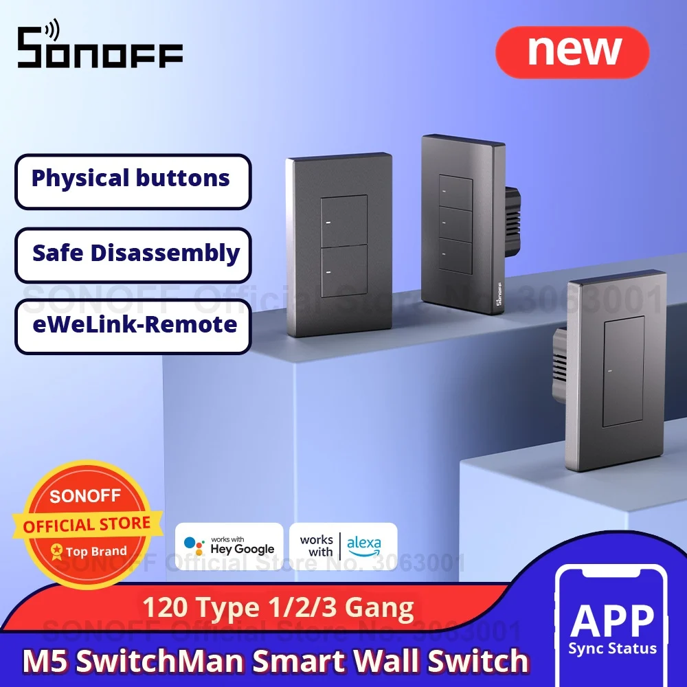 SONOFF 3Gang SwitchMan Smart Wall Switch-M5-3C-120 Suitable for Indian ...