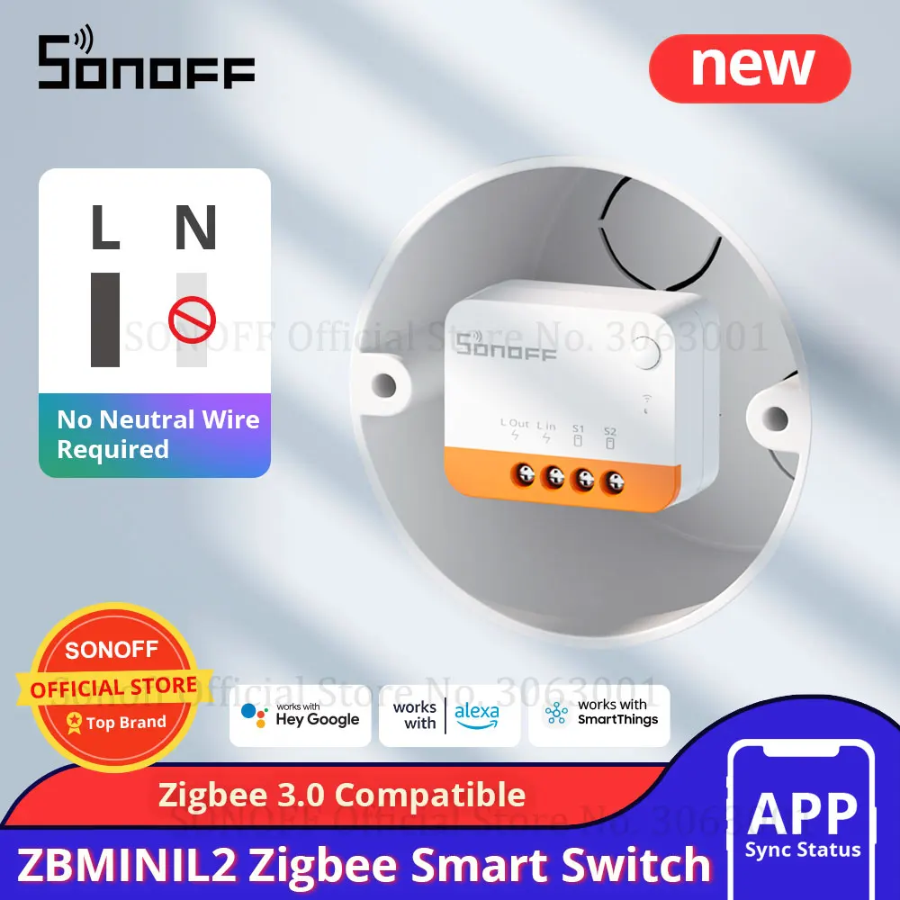 SONOFF ZBMINIL2 Extreme ZigBee Mini Smart Switch No Neutral Wire Required Two Way Control via ...