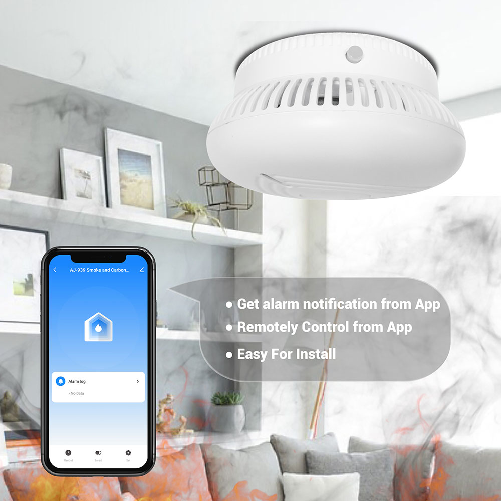 RF433mhz Wireless and WIFI Interconnected 360° Sensing Fire APP Remote ...