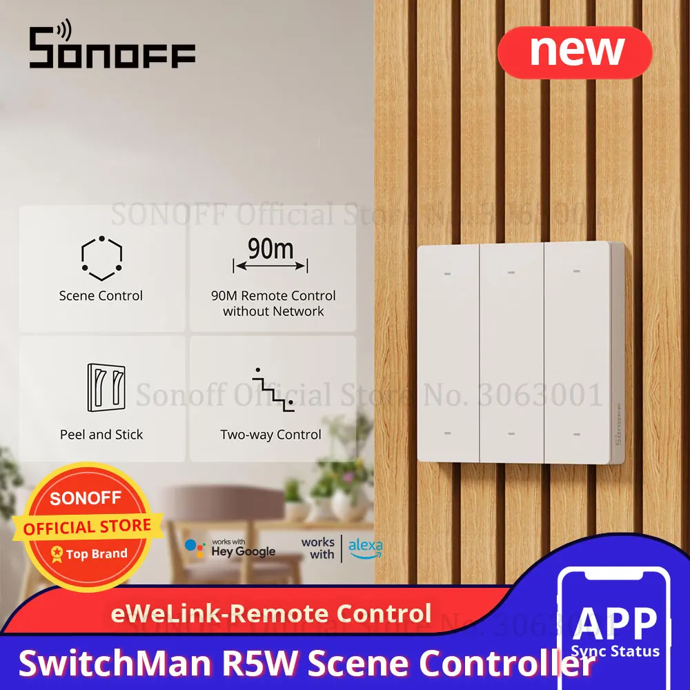 SONOFF R5W Scene Controller Battery Powered Switch 6 Keys Wiring-Free ...