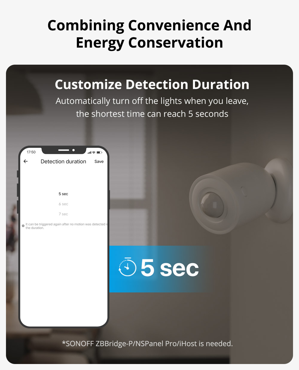 SONOFF SNZB-03P Zigbee3.0 Motion Sensor 5-Seconds Faster Detection Smart Home Security Human ...