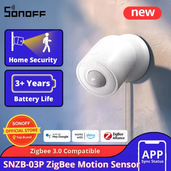 SONOFF SNZB-03P Zigbee3.0 Motion Sensor 5-Seconds Faster Detection Smart Home Security Human ...